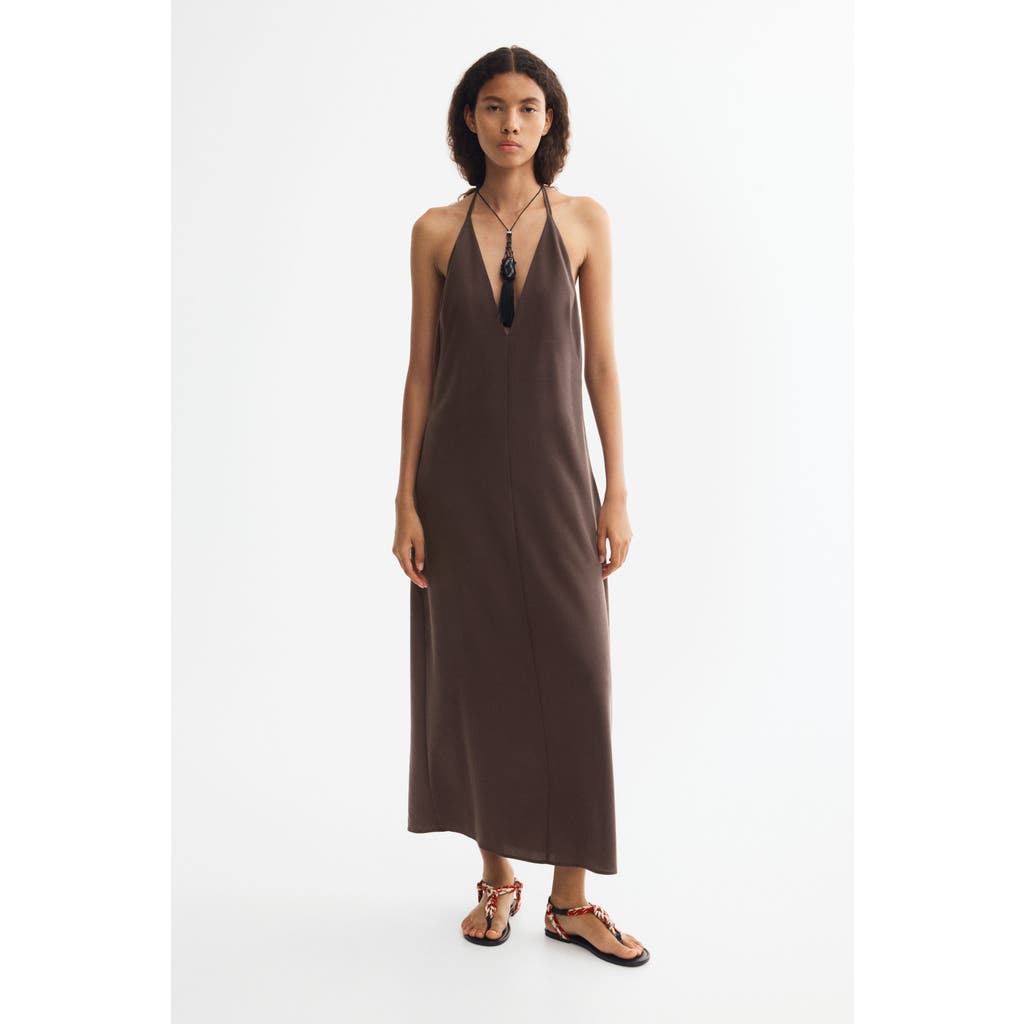 H&M Crêpe Halterneck Maxi Dress